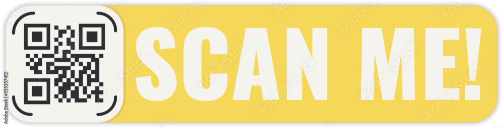 QR code scan me in speech bubble, scan me concept, icon. Stock Vector ...