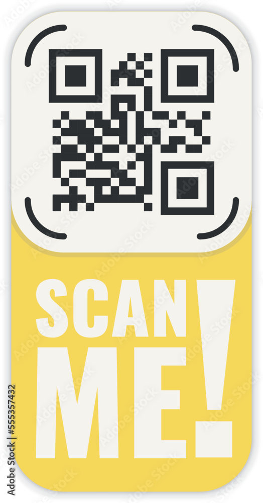 QR code scan me in speech bubble, scan me concept, icon. Stock Vector ...