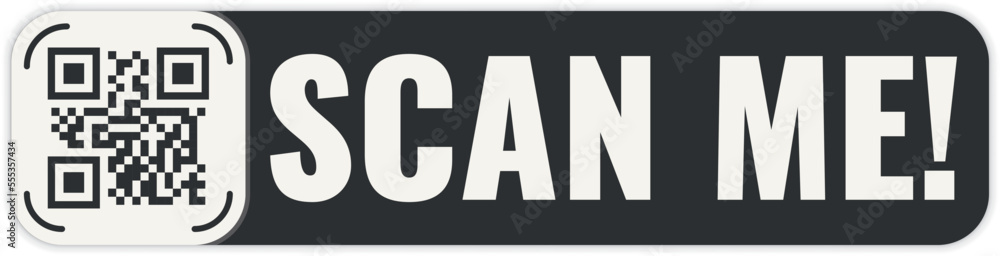 QR code scan me in speech bubble, scan me concept, icon. Stock Vector ...