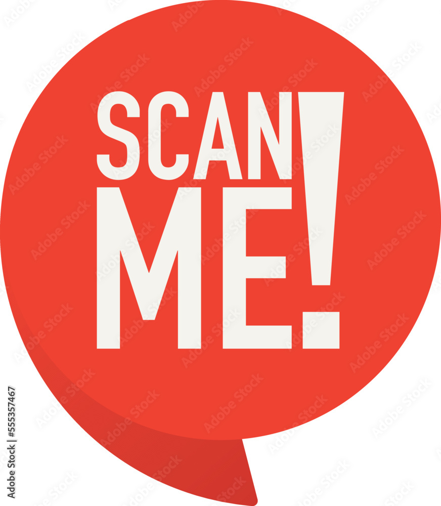 QR code scan me in speech bubble, scan me concept, icon. Stock Vector ...