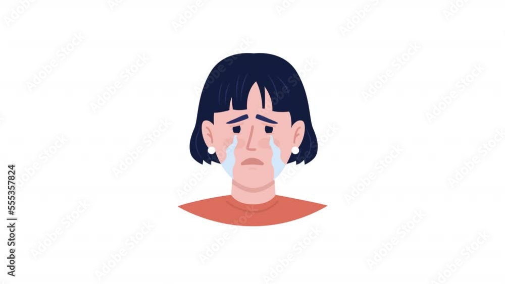 Animated negative emotions set. Bad feelings. Angriness and fear. Flat ...