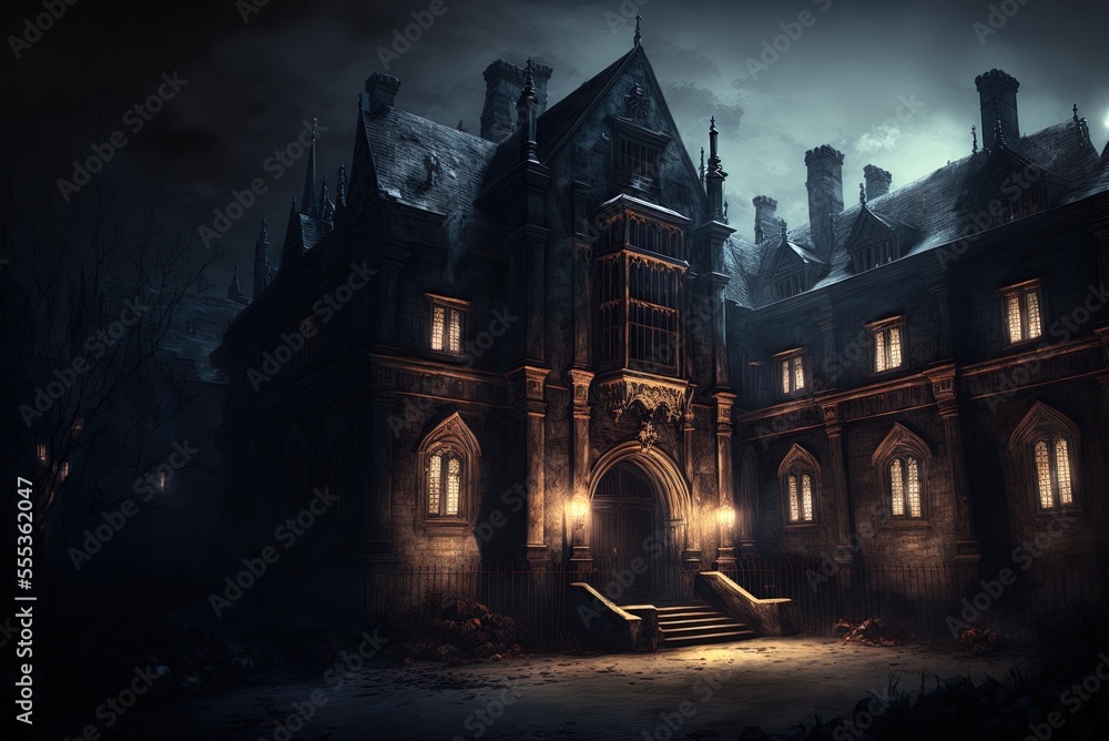 Photo & Art Print An image of a haunted castle's old hall where ...