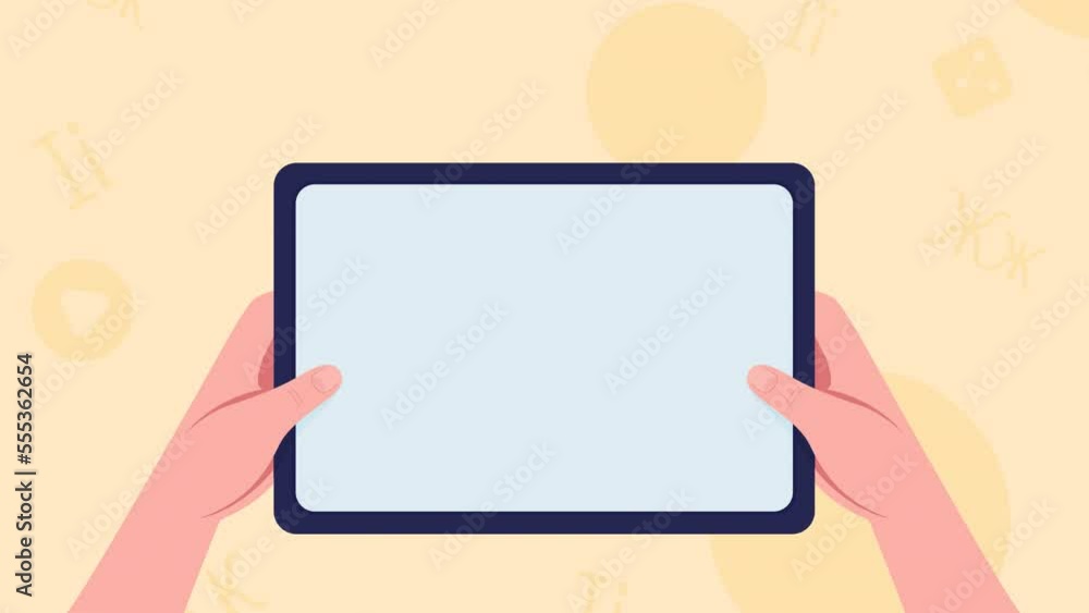 Animated using tablet illustration. Screen time. Studying video. Looped ...