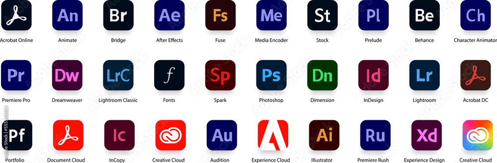 Adobe Products: Acrobat, Bridge, After Effects, Stock, Illustrator ...