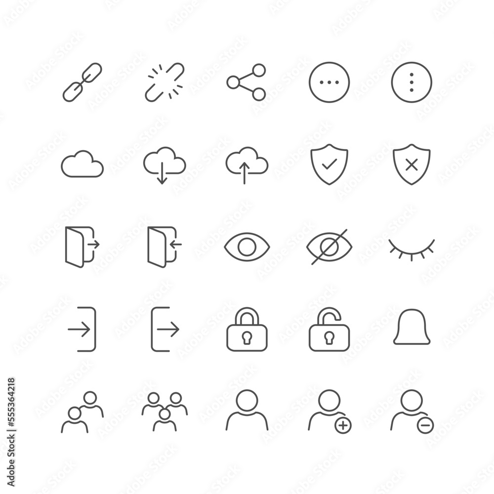 Outline icon collection for ui. Vector thin line illustration set ...