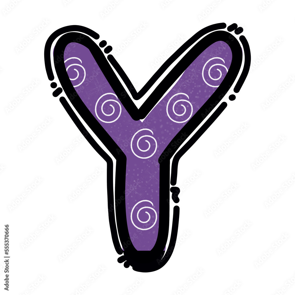 Y alphabet letter png, purple color cute design Stock Illustration ...