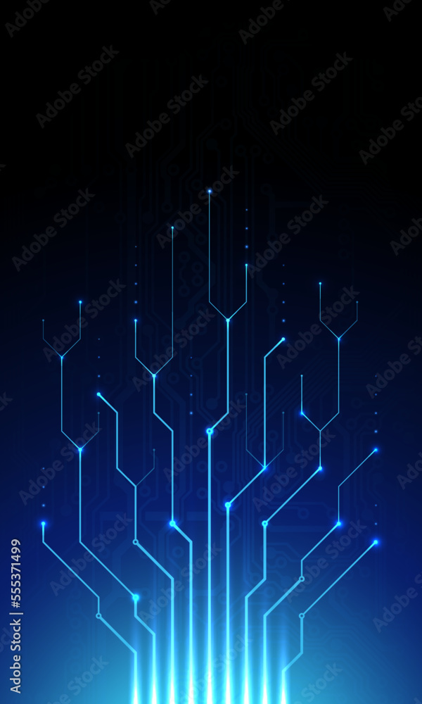 Circuit board background. Dark blue abstract technology template ...
