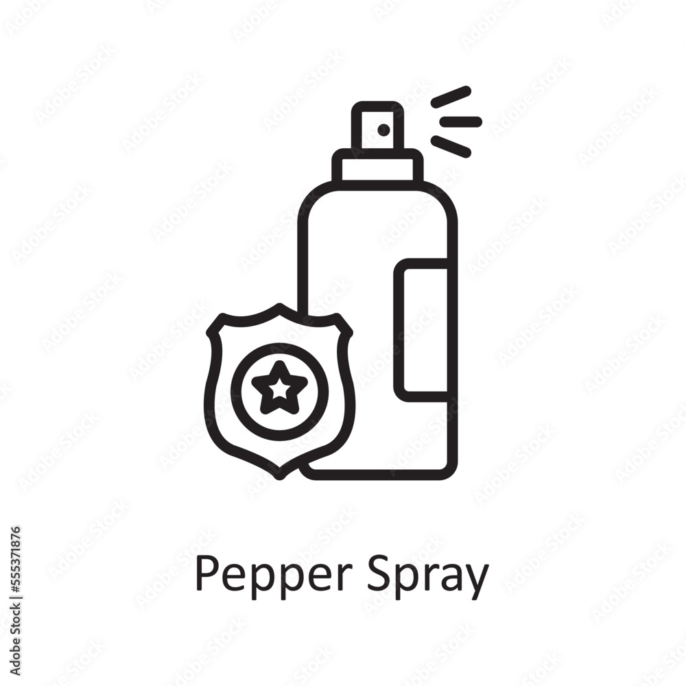 Pepper spray Vector Outline Icon Design illustration. Law Enforcement ...