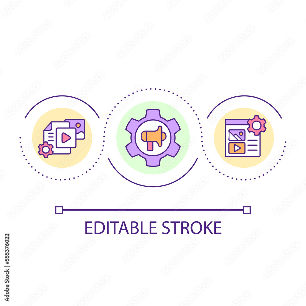 Digital marketing loop concept icon. Advertising on social media ...