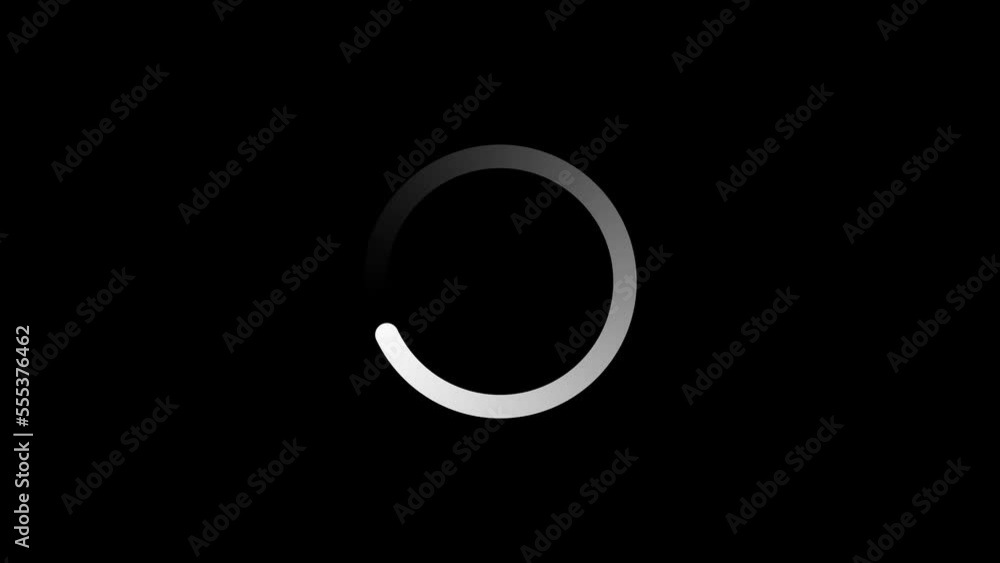 Loading circle animation with alpha layer transparent background. 4K clip with alpha channel ...