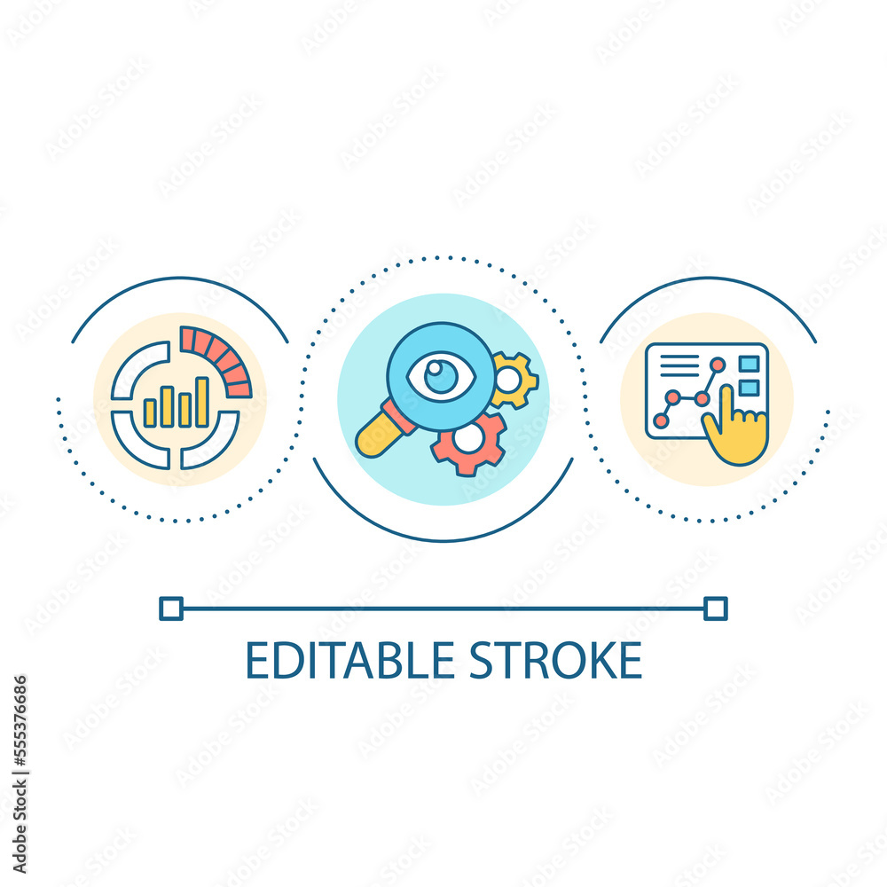 Using Statistical Tools Loop Concept Icon Analyzing Data Abstract Idea Thin Line Illustration 5364