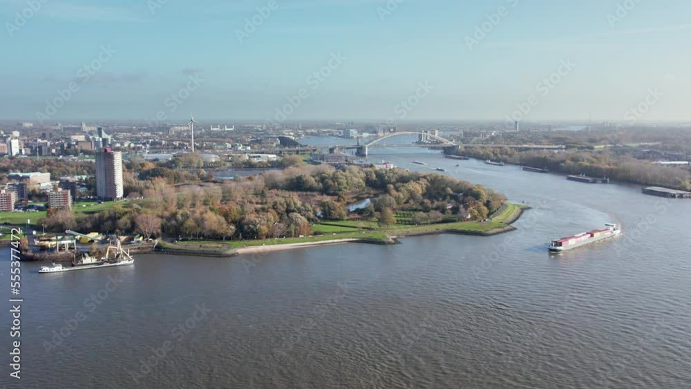 Polder de Esch Park With Fall Foliage On The Bank Of Nieuwe Maas Near ...
