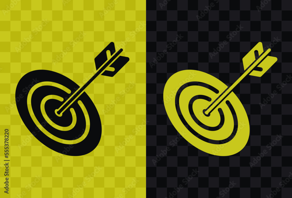 Target and arrow, high quality vector silhouette icon. Target icon ...