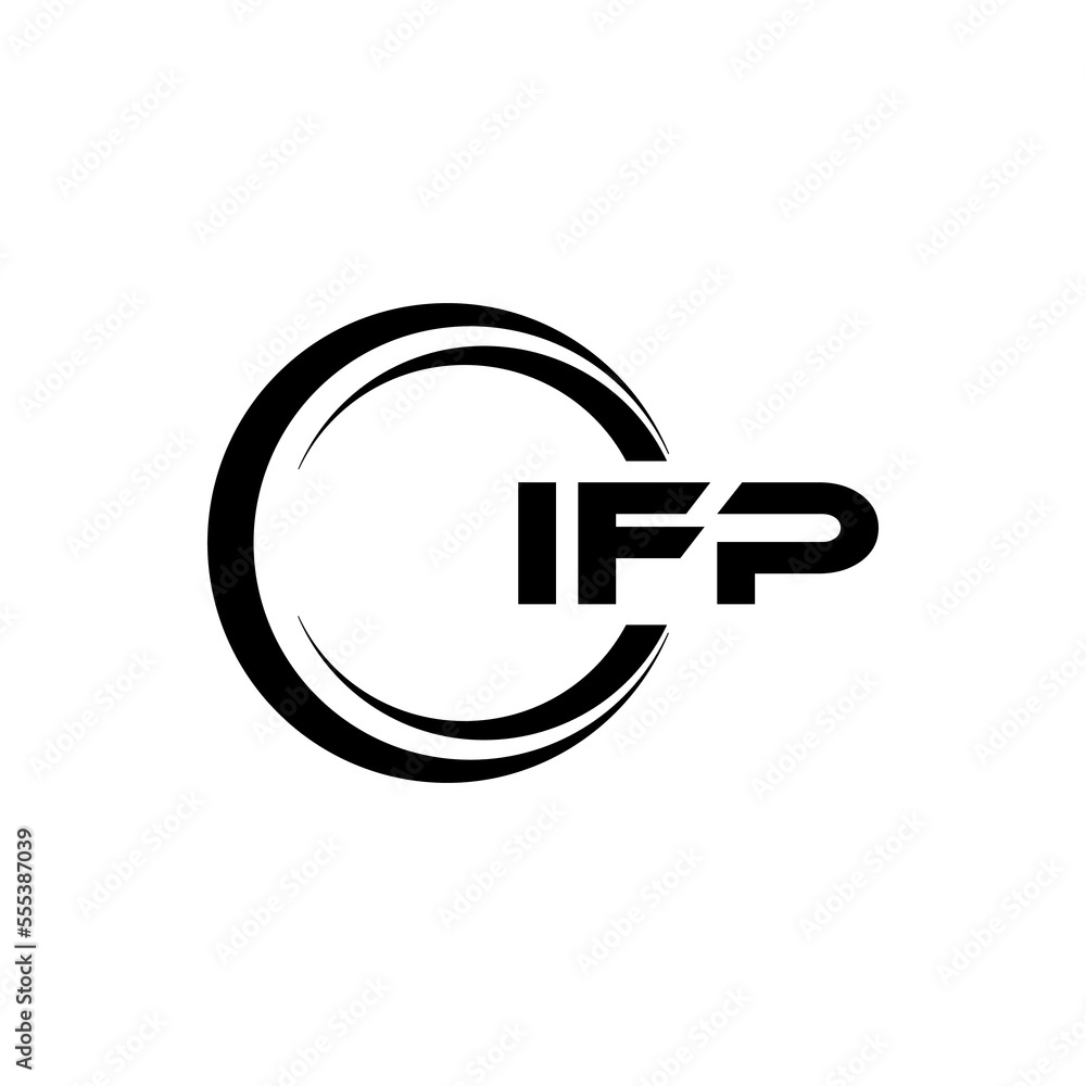 IFP letter logo design with white background in illustrator, cube logo ...