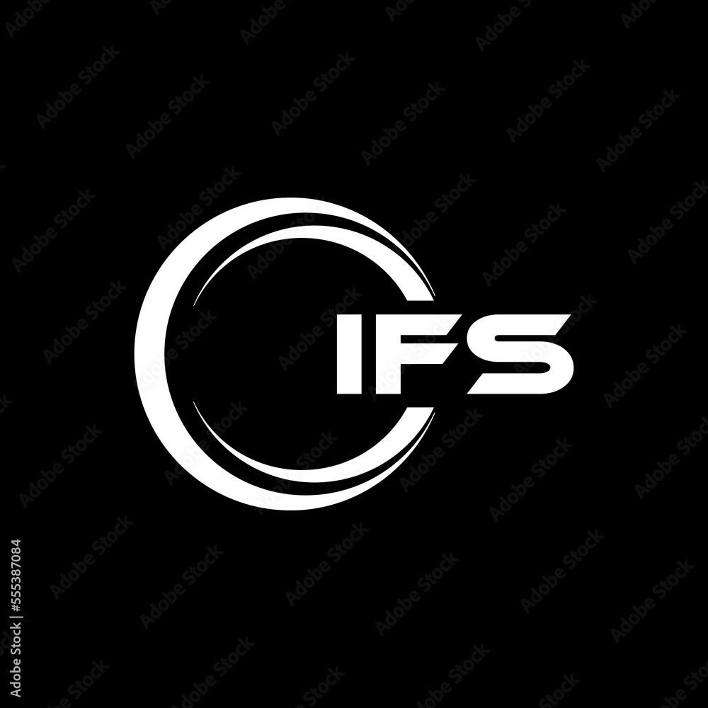 IFS letter logo design with black background in illustrator, cube logo ...