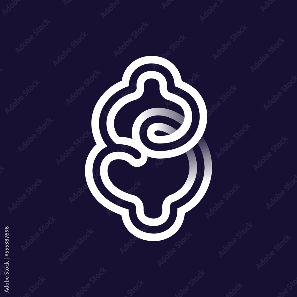 Dollar sign logo made of two white parallel lines on black background ...