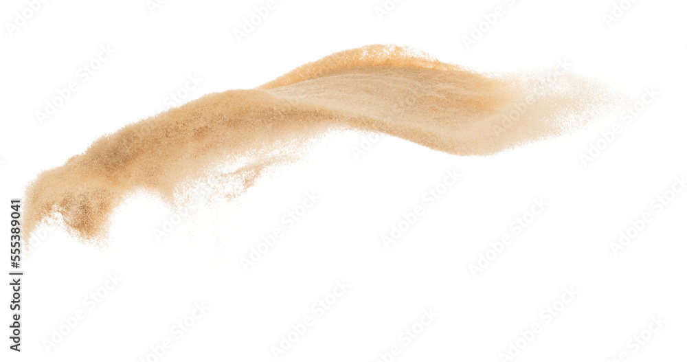 Small size fine Sand flying explosion, Golden grain wave explode ...