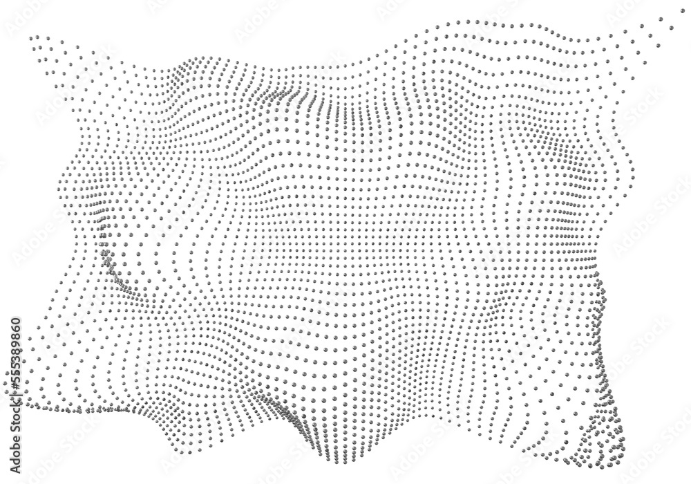 Halftone pattern overlay - 3d abstract shape design element - curved ...