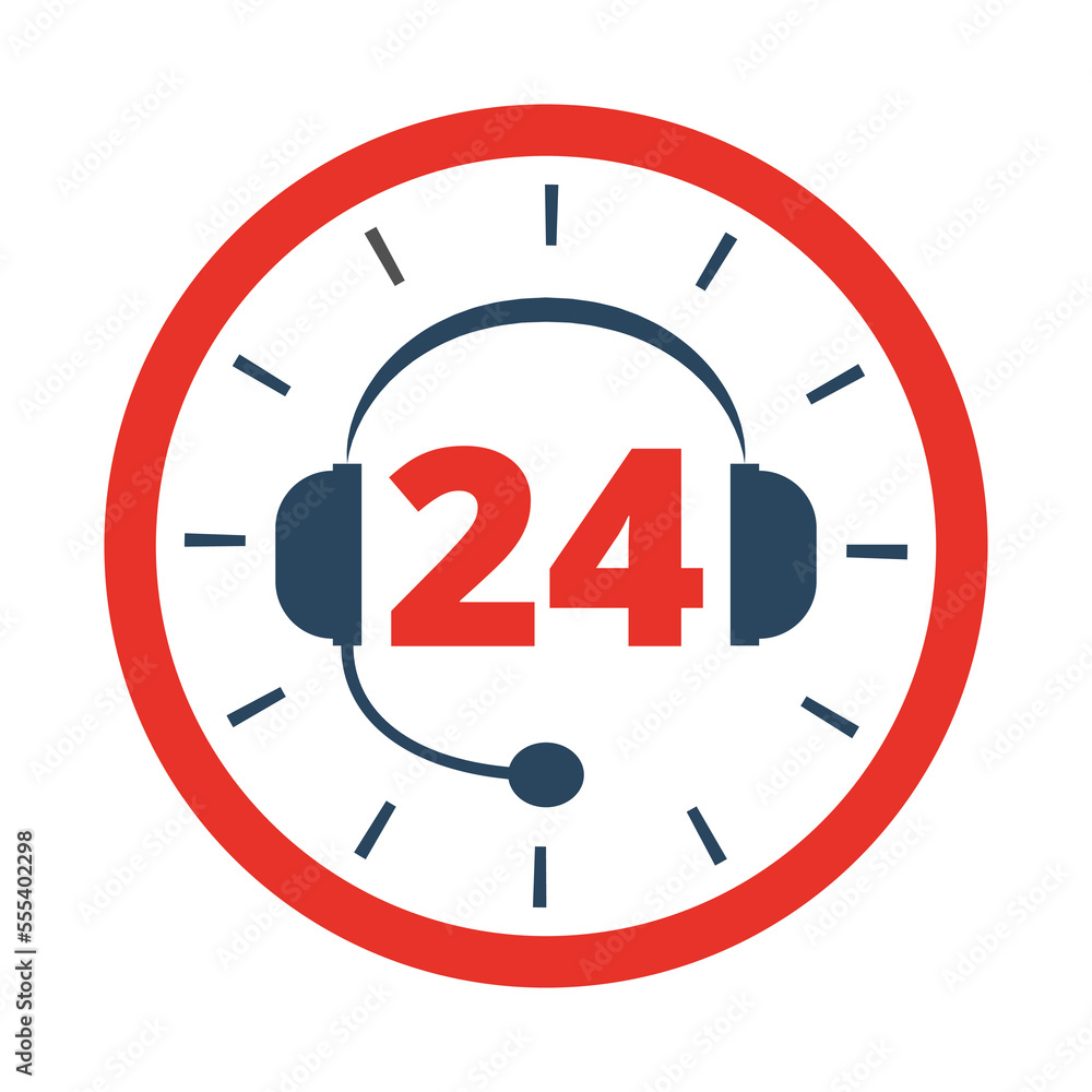 24 hours support Icon. execution or service icons. Vector illustration ...