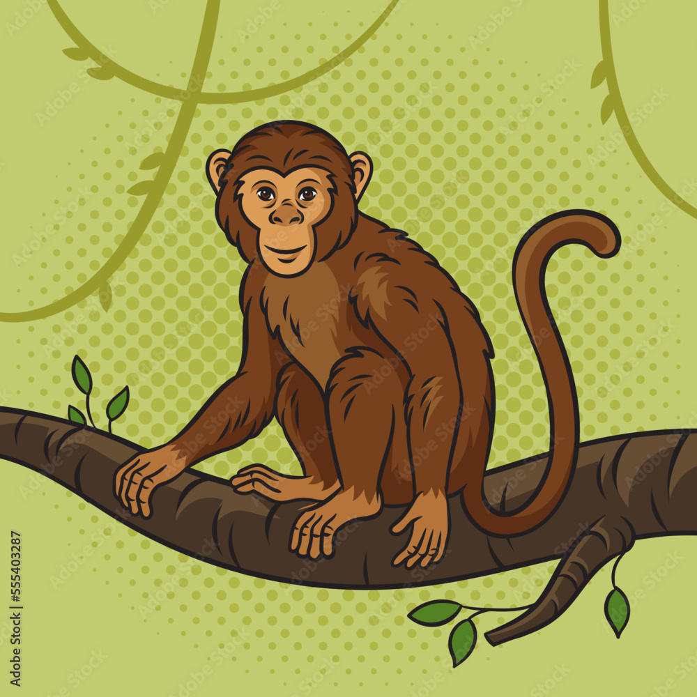 Monkey In Tree Drawing