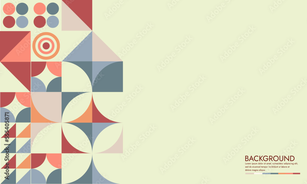 Geometric Abstract Backgrounds Design. Composition of simple bauhaus ...