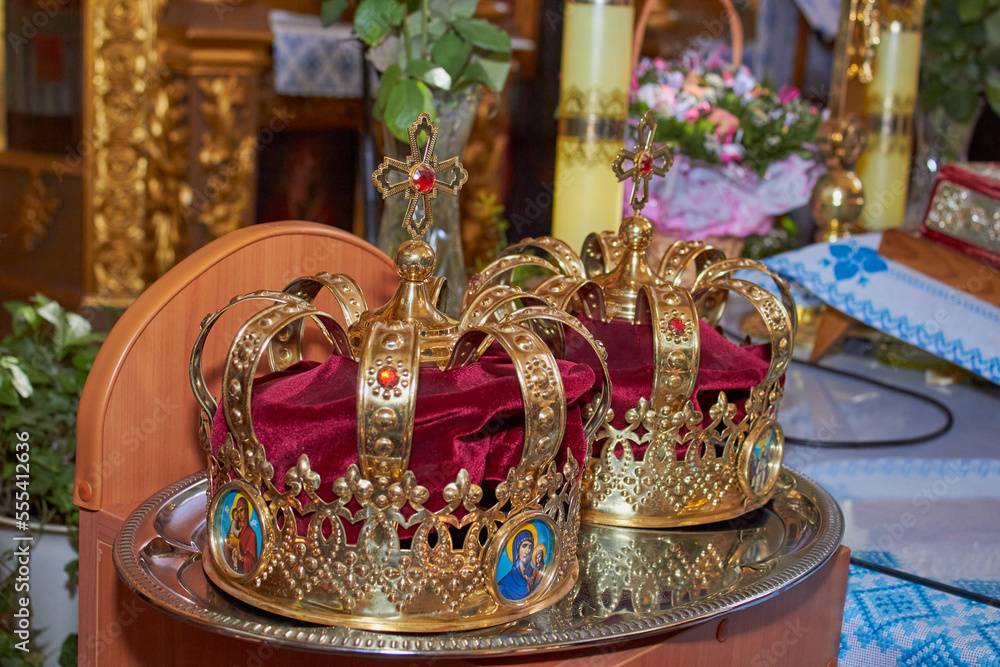wedding crowns,two crowns for the wedding of newlyweds for a wedding in ...