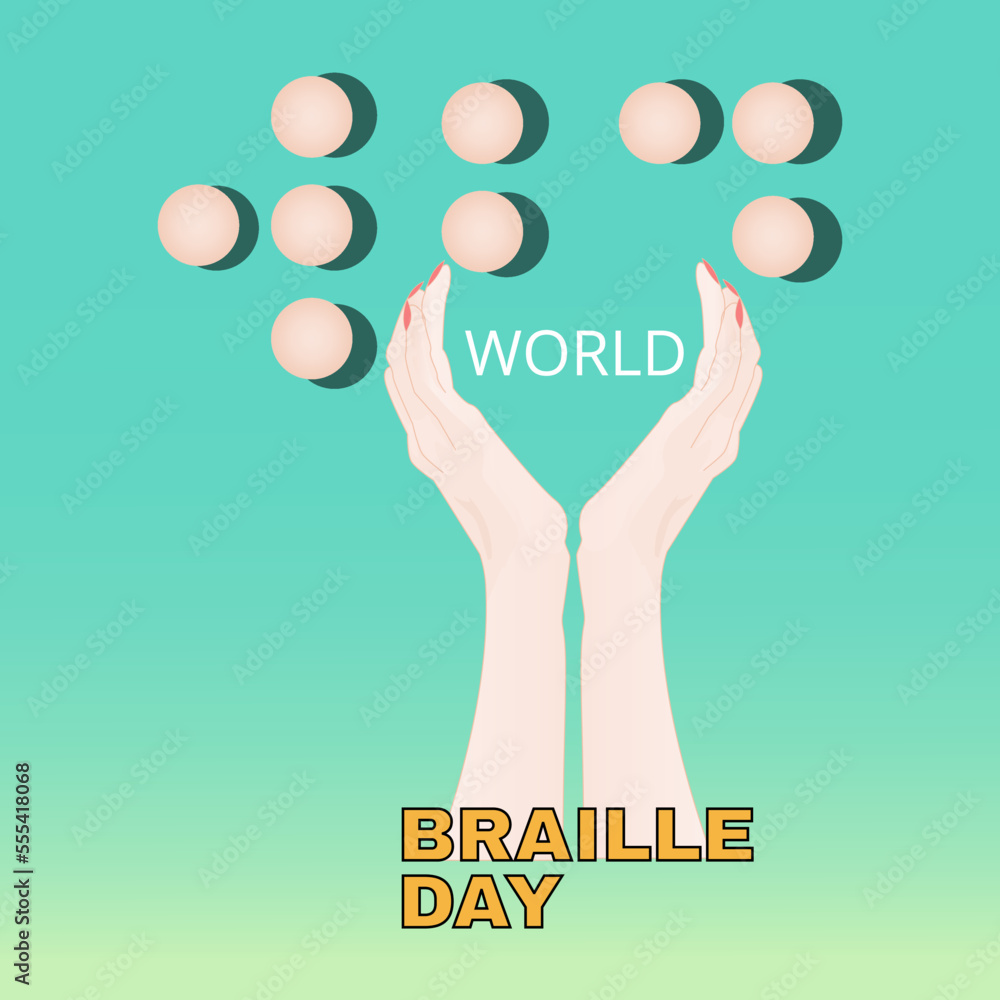 World Braille Day. Poster or logo for annual celebration of World ...