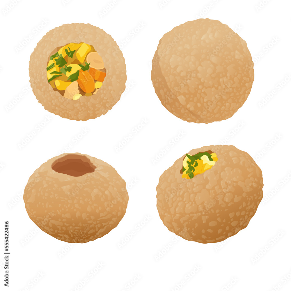 Indian food Pani puri on white background .Vector eps 10., perfect for ...