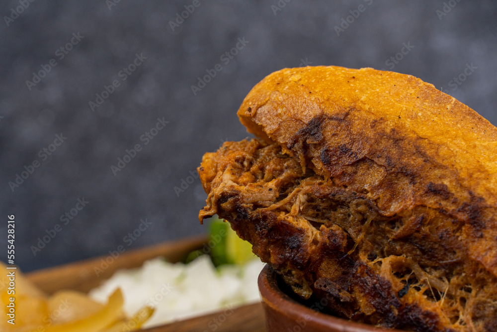torta de res, typical mexican dish, from jalisco with salty bread ...