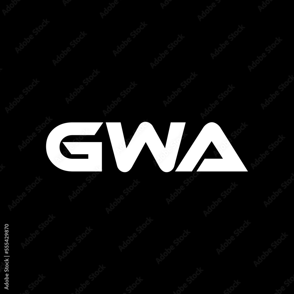 GWA letter logo design with black background in illustrator, vector ...