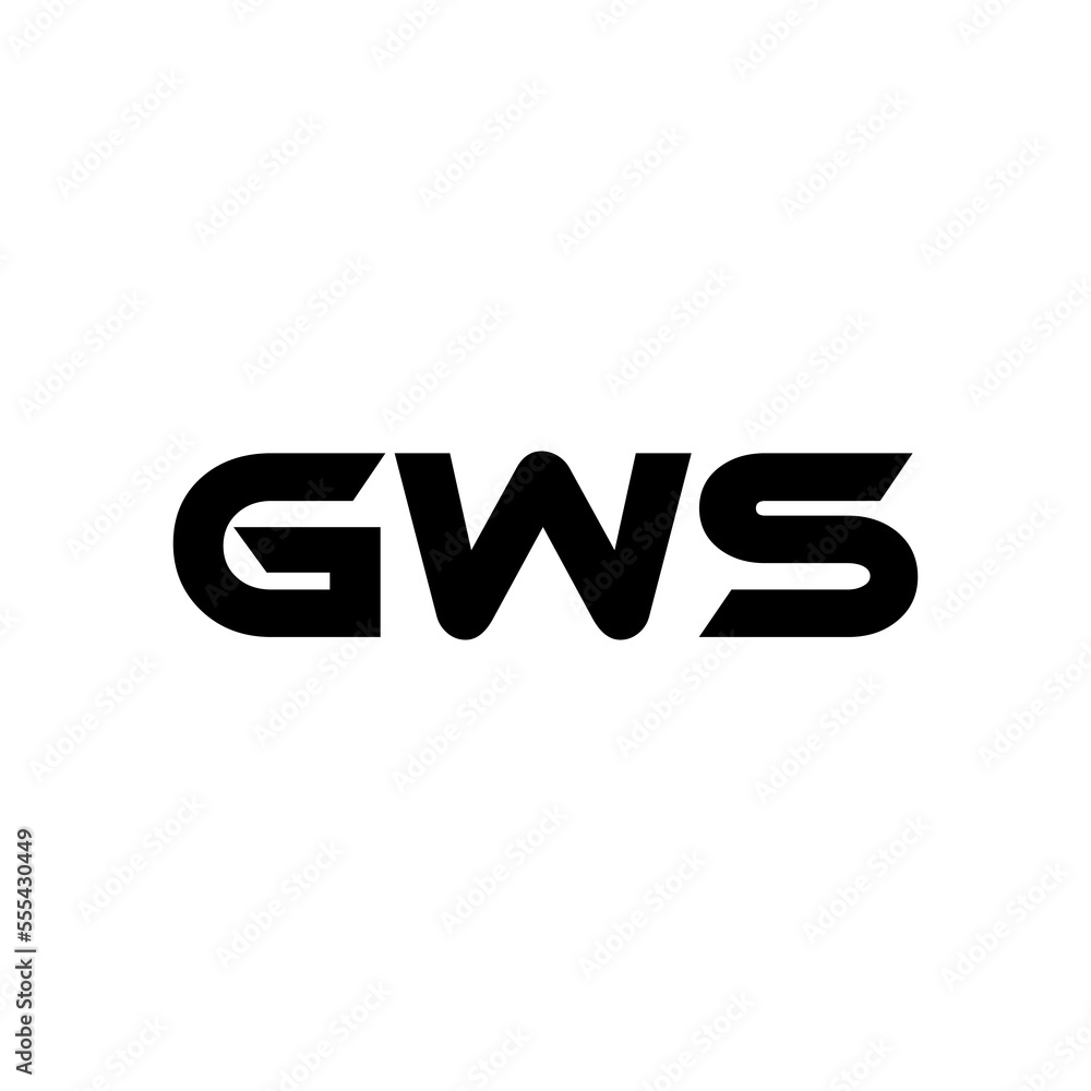 GWS letter logo design with white background in illustrator, vector ...