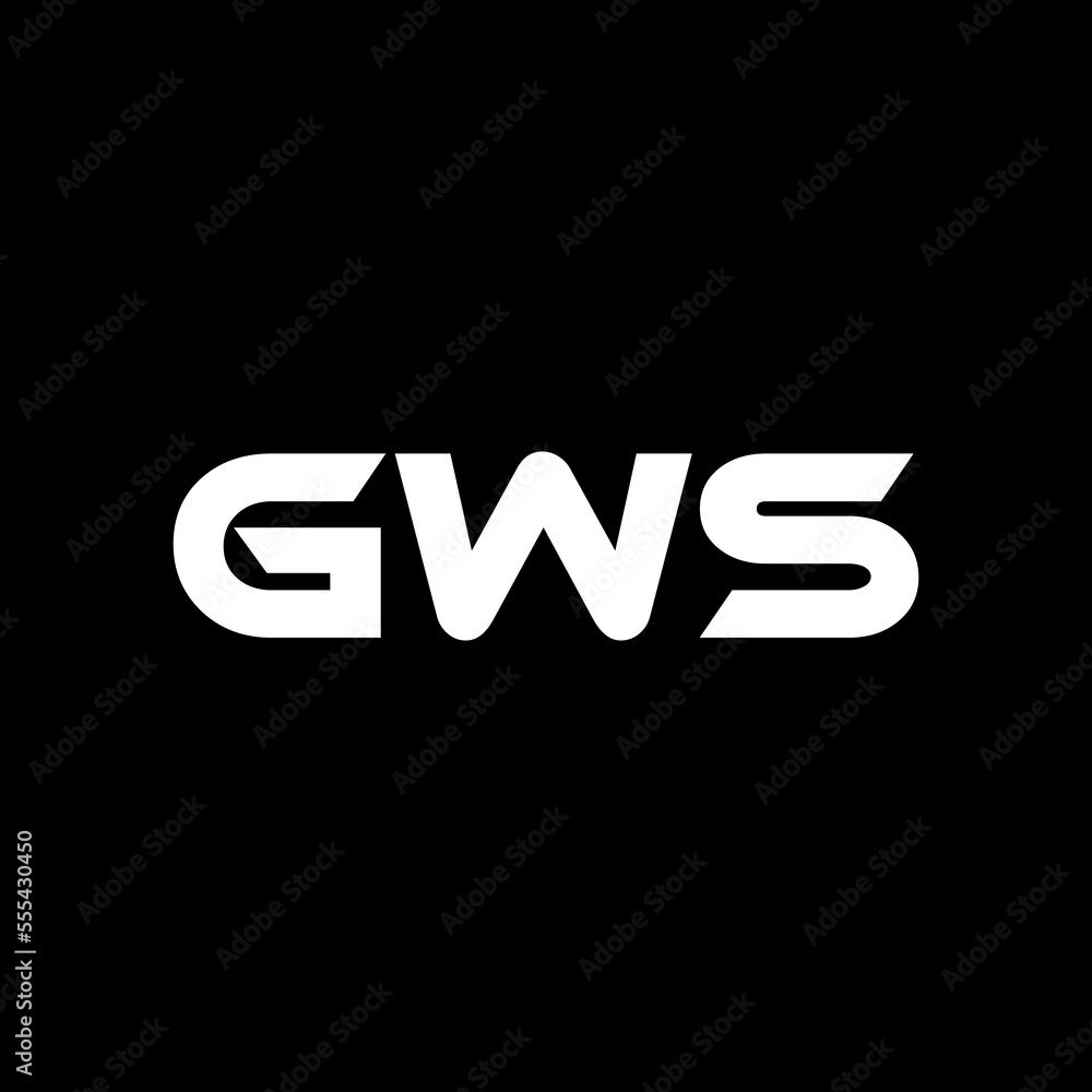 Vetor do Stock: GWS letter logo design with black background in ...