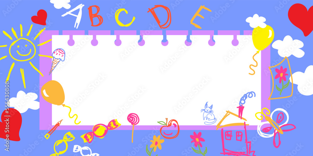 Fun colourful Creative minimalist style background for children trendy ...