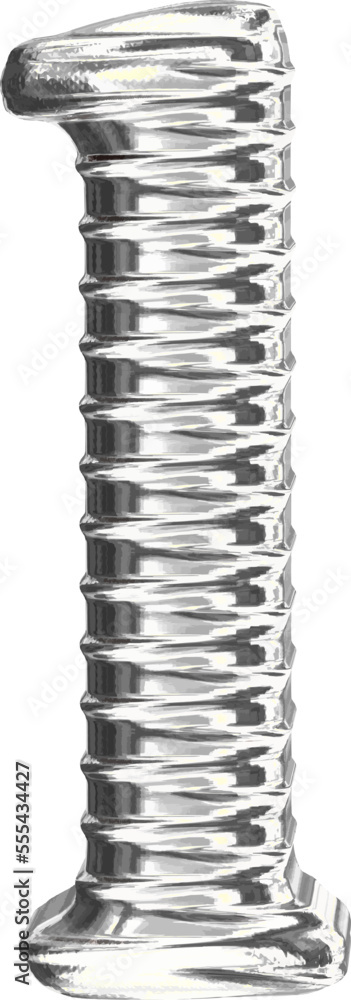 The symbol 3d made of silver. letter l Stock Vector | Adobe Stock