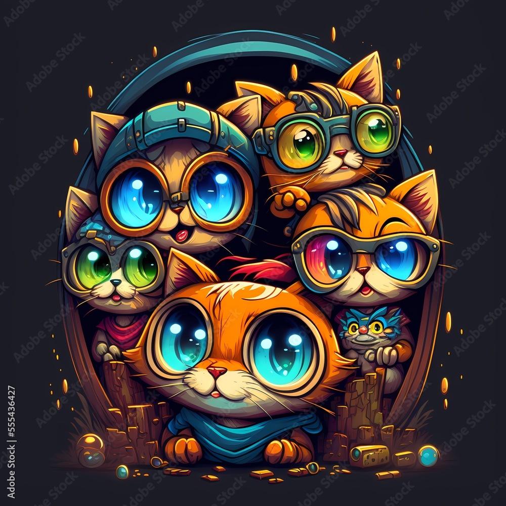 cat cartoon Stock Illustration | Adobe Stock