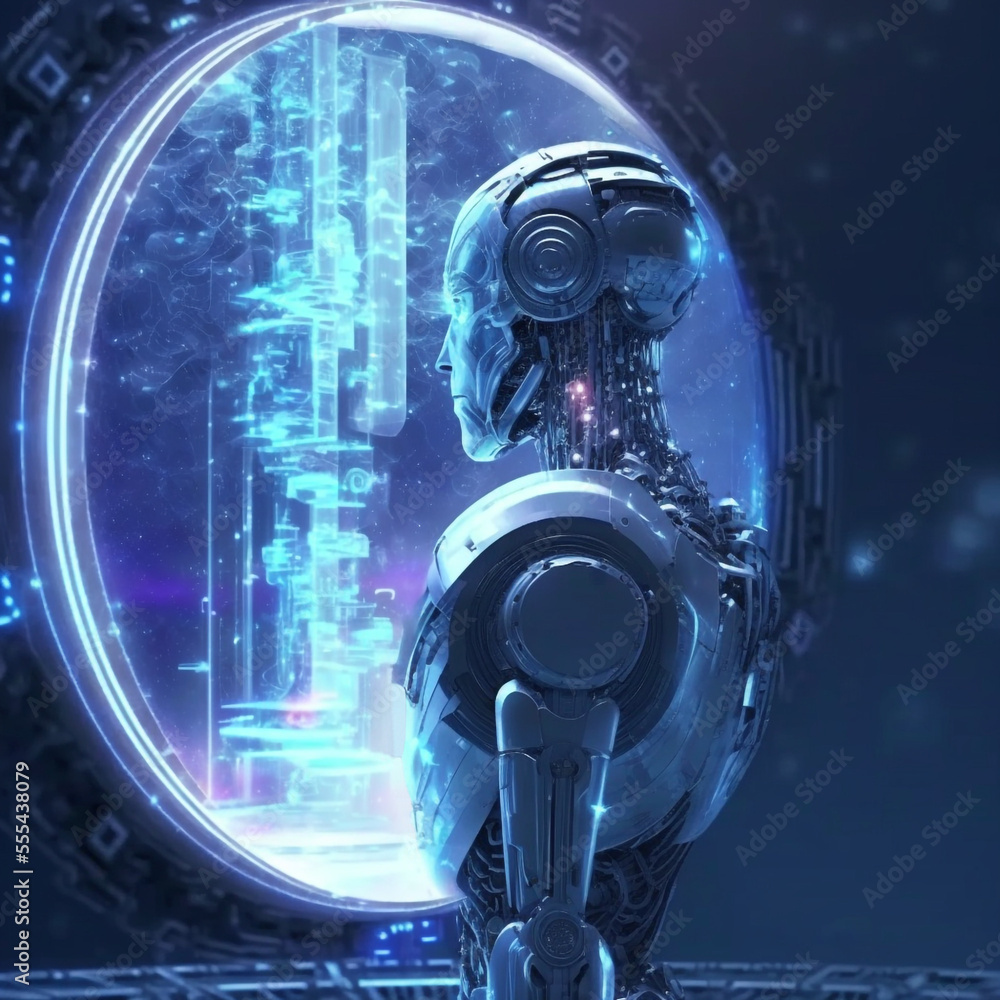 Generative ai artificial intelligence humanoid with anthropomorphic ...