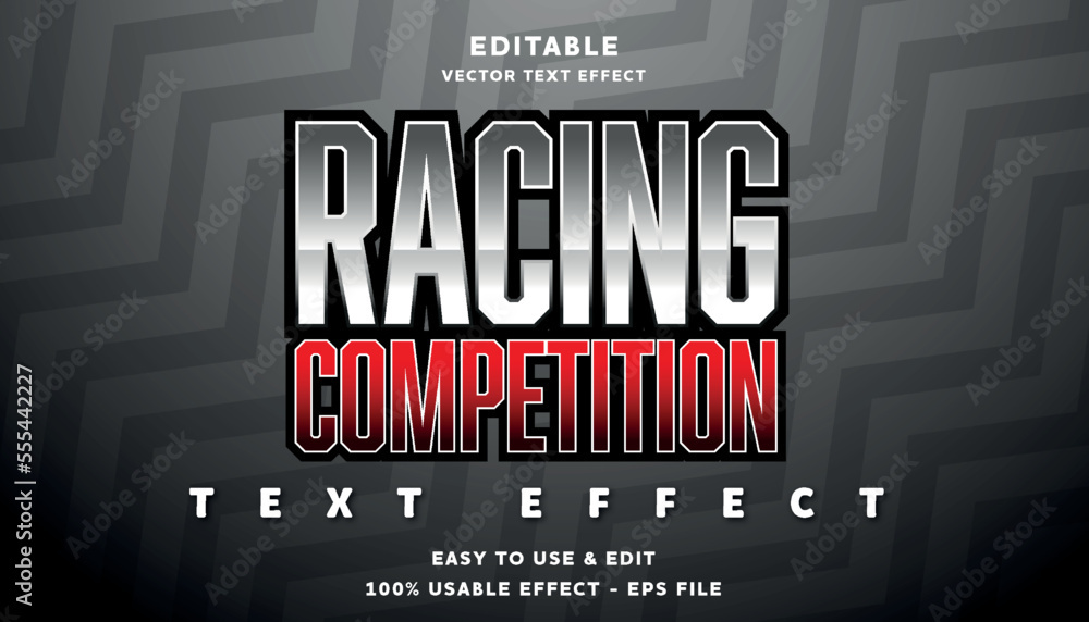 racing competition editable text effect with modern and simple style ...