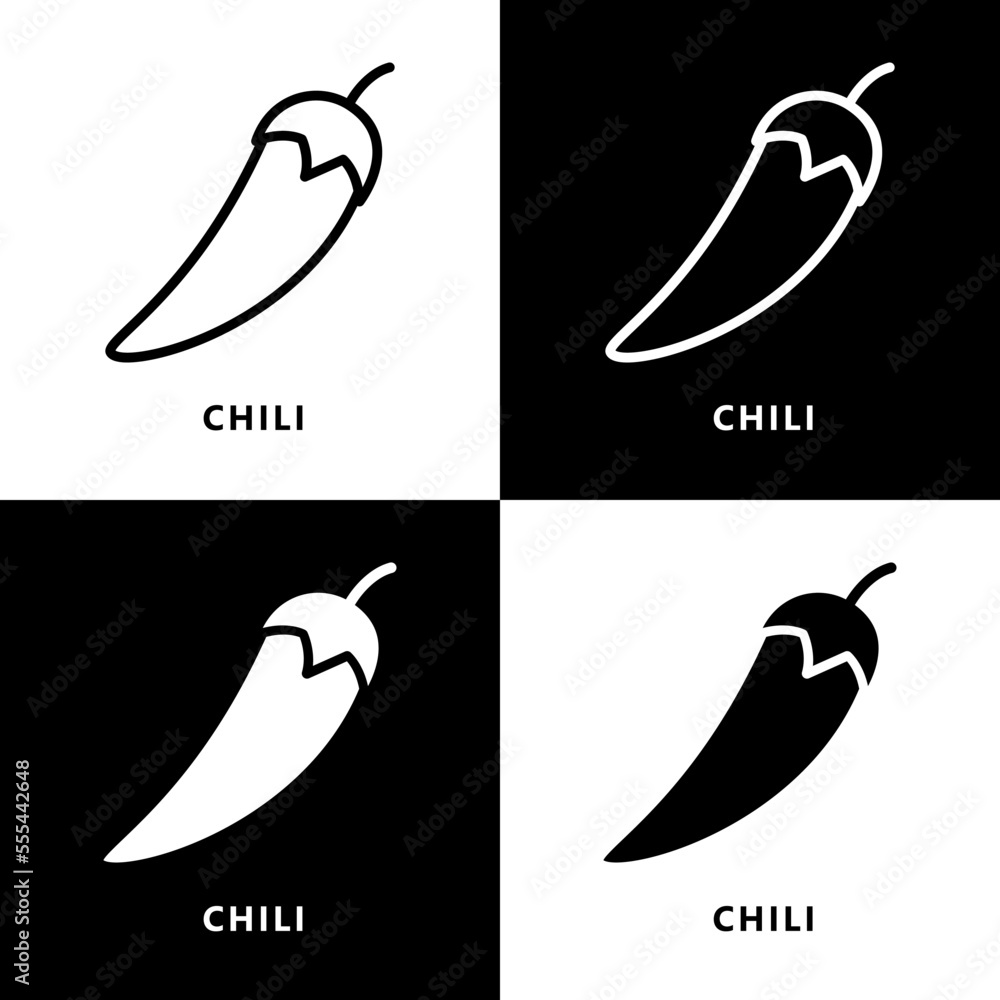 Chili Pepper Spice Icon Logo. Vegetable and Fruit Symbol Illustration ...