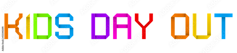Vector concept or conceptual paper origami font forming the KIDS DAY ...
