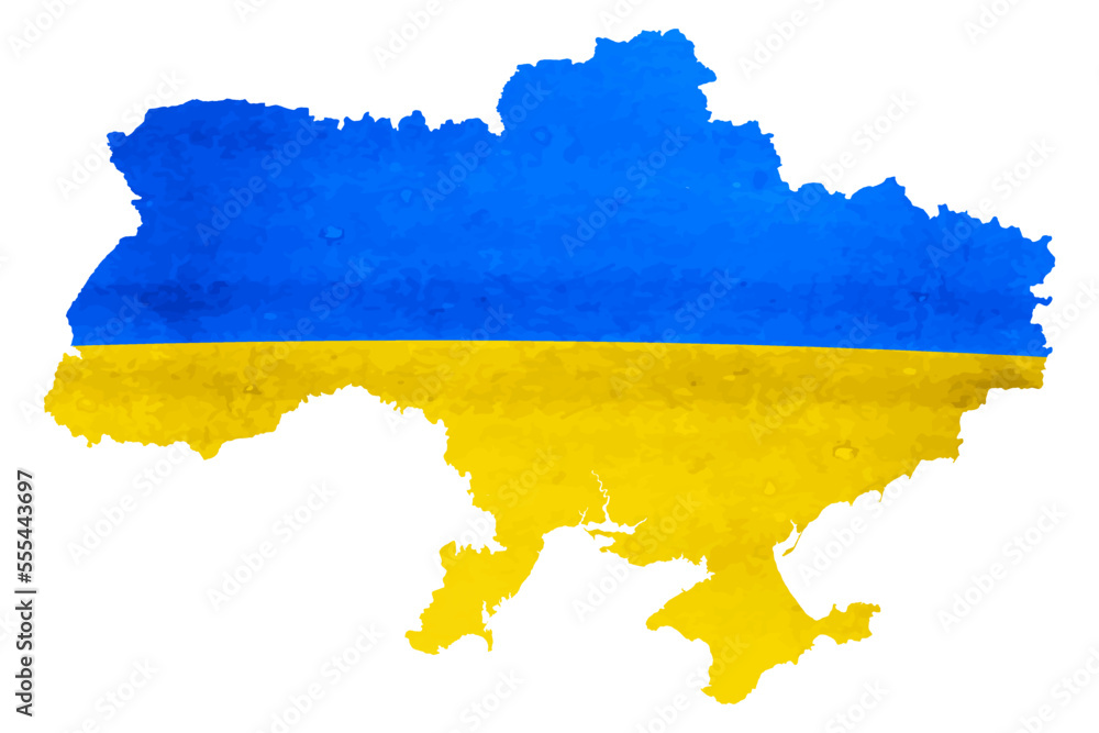 Ukraine map in flag colors, vector illustration Stock Vector | Adobe Stock