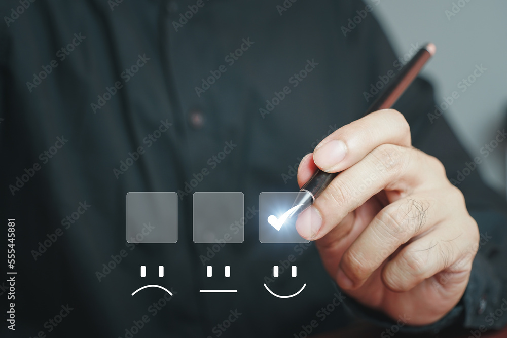 Customer service and Satisfaction concept ,Business people are touching ...