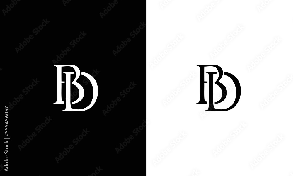 BD logo design concept with background. Initial based creative minimal ...