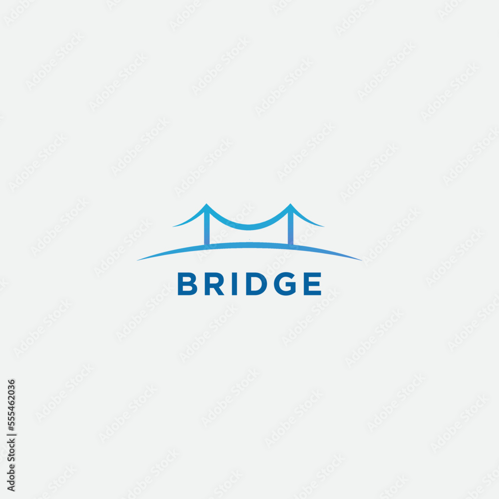 simple bridge logo design line architecture art modern Stock Vector ...