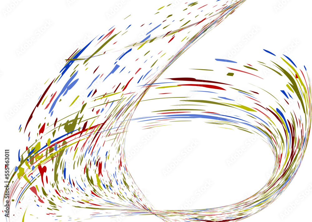 Multi-colored dust particles and debris, paint splashes, strokes are ...