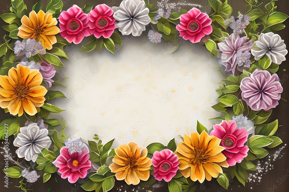 cute floral frame background Stock Illustration | Adobe Stock