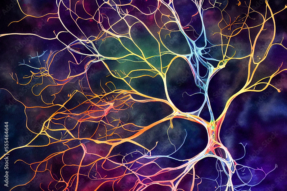 Neurons, brain cells, neural network concept, generative ai ...