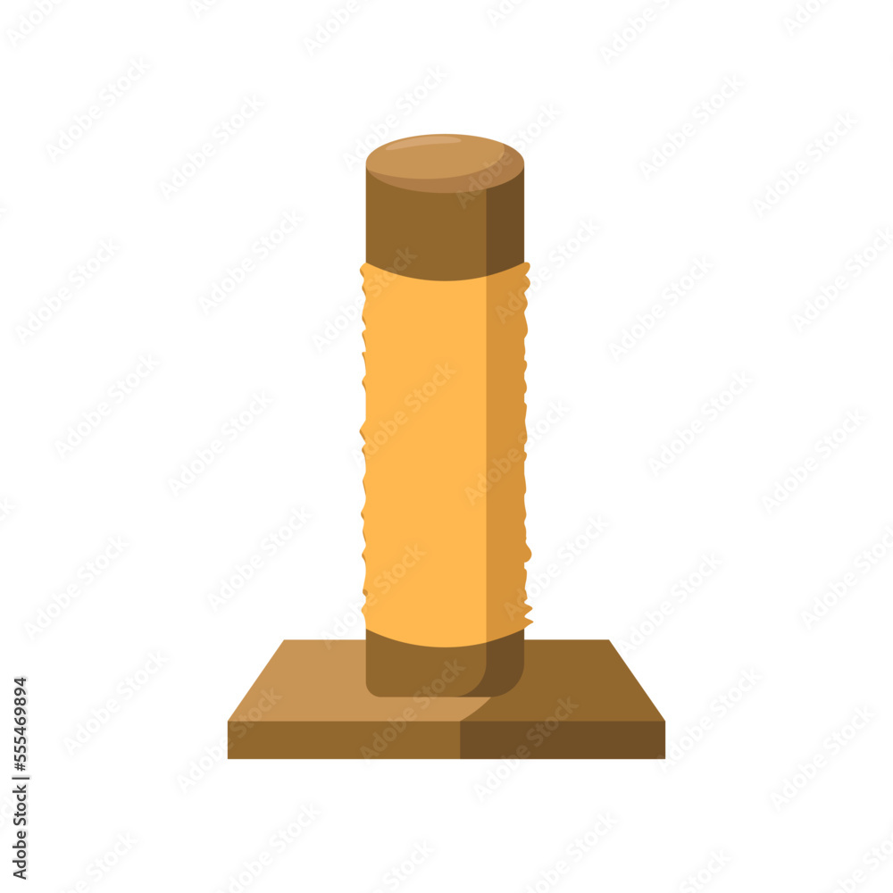Cat scratching post vector illustration. Item for pet store, cat ...