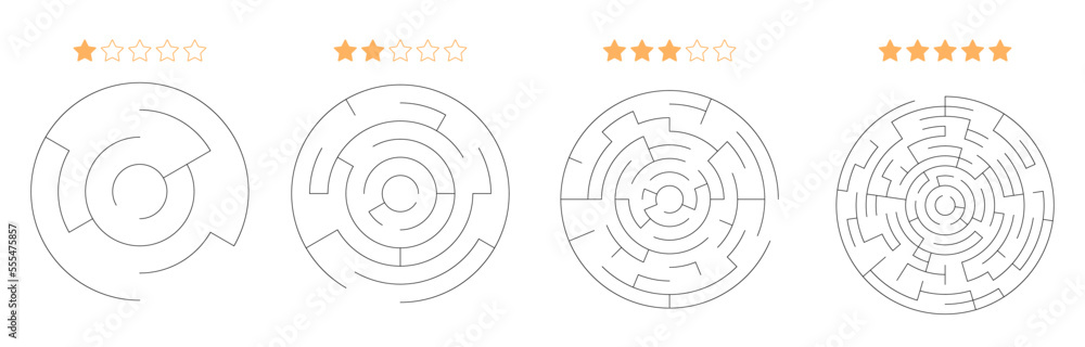 Round maze for children. Simple puzzle: "Linear maze". Vector ...