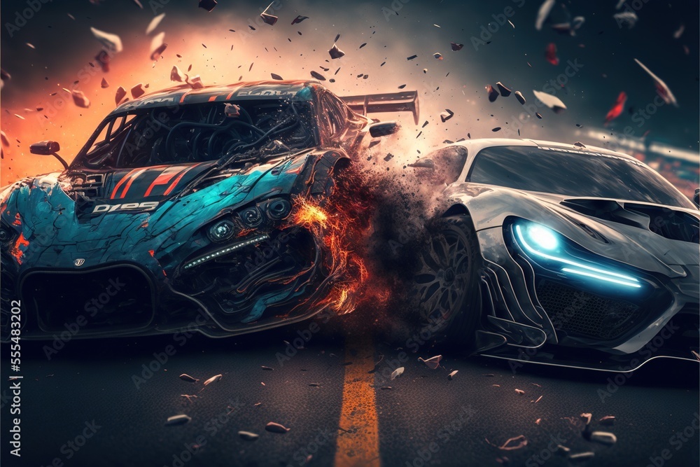 two cars are shown in a scene from need for speed most of the cars are ...