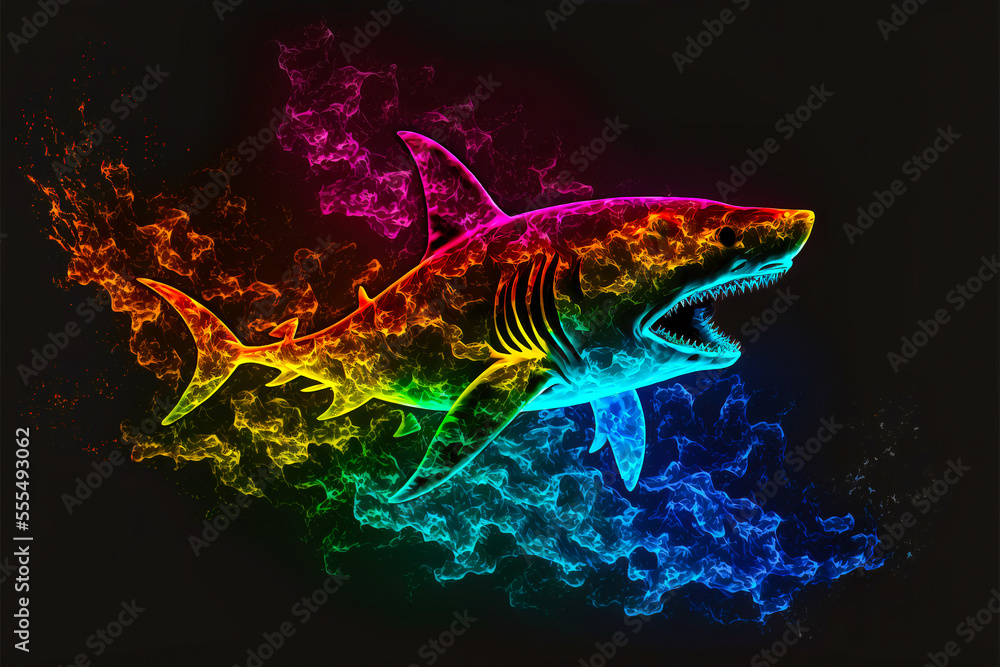 shark abstract background with fish and water Stock Illustration ...